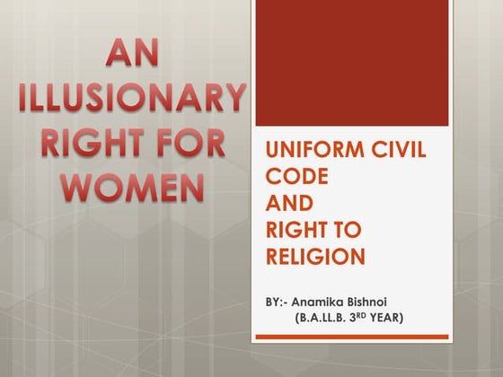 Uniform civil code law commision's observation | PPT