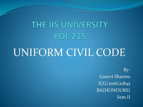 Uniform civil code law commision's observation | PPT