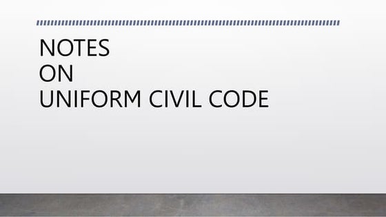 Uniform civil code law commision's observation | PPT