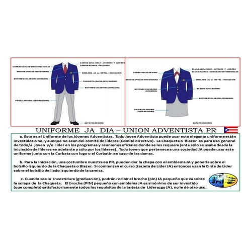 UNIFORME - JÓVENES ADVENTISTAS (JA) | PDF