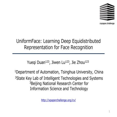 【cvpr 2019】uniformface Learning Deep Equidistributed Representation