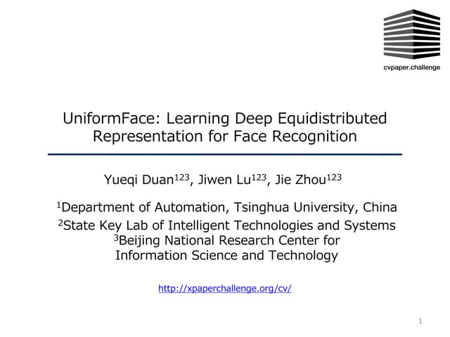 【cvpr 2019】uniformface Learning Deep Equidistributed Representation