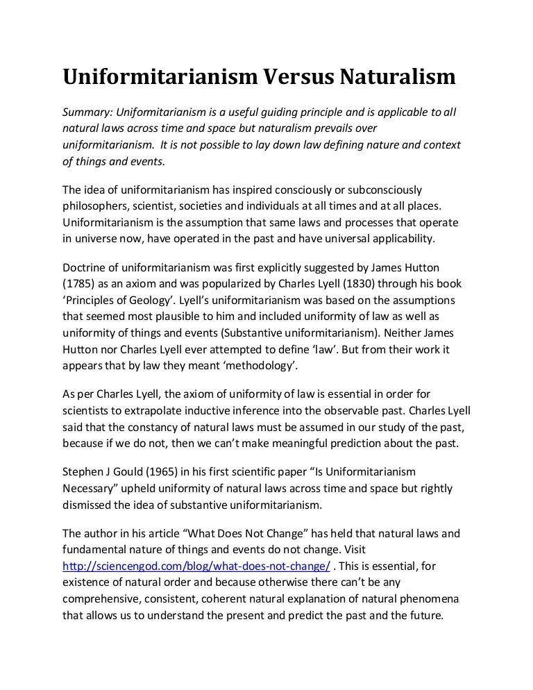 Uniformitarianism Examples