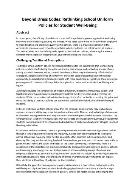 8.13 Uniform Ploicy | PDF