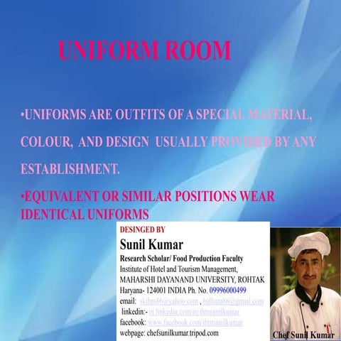 Uniform room | PPT