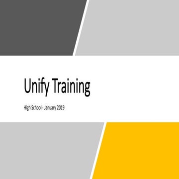 Unify training slides 1 21-2019 ms pm | PPT
