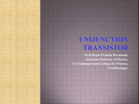 Ujt uni junction transistor - basics | PDF | Computer Peripherals | Computing