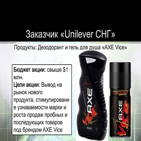 Рекламная кампания "AXE Vice"