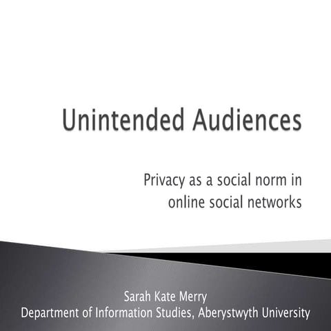 Unintended audiences | PPTX