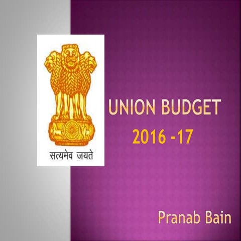 Union Budget 2016 India | PPTX