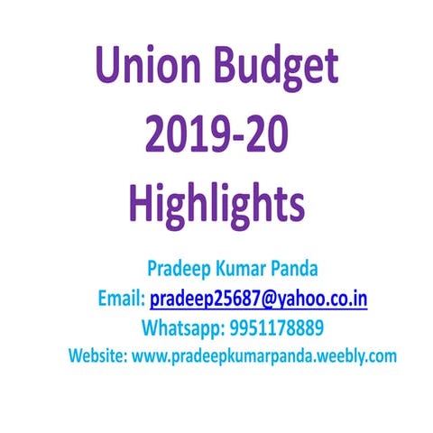 Union Budget 2019-20 | PPT