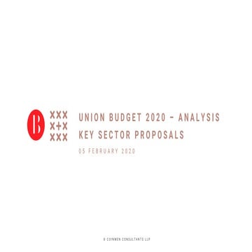 Union Budget 2020-21: Proposals For Key Sectors And Industries | PPT