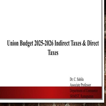 Union Budget 2025-2026 Indirect Taxes & Direct Taxes.pptx