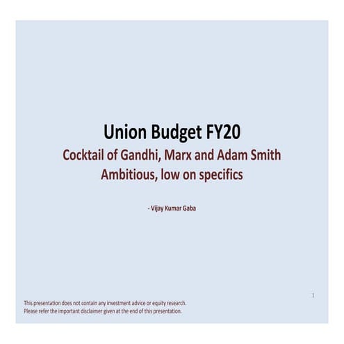 Union budget fy20 | PDF