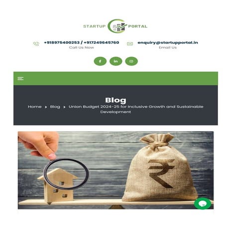 Union Bugdet 2024-25 Highlights By Startupportal | PDF