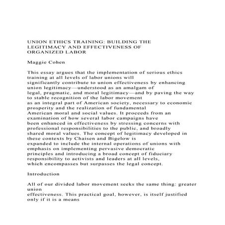 Union Leader Role | PPT