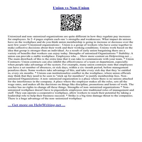Union Vs Non-Union | PDF