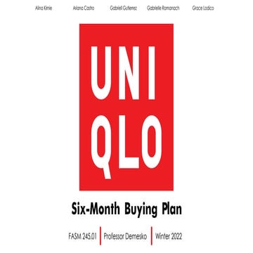 Uniqlo Six Month Buying Plan | PDF