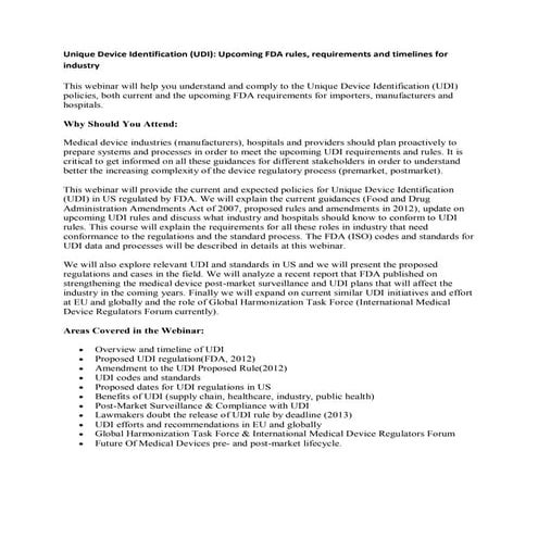 Unique device identification | PDF