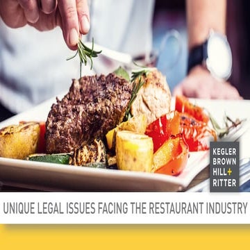 Unique Legal Issues Facing the Restaurant Industry | PDF