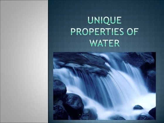 Properties of water | PPT | Chemistry | Science