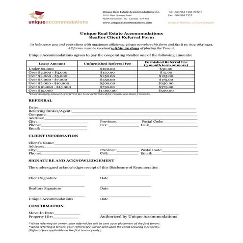 Realtor Client Referral form | PDF