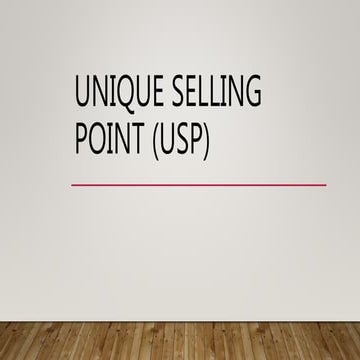 Unique selling point (usp) | PPTX