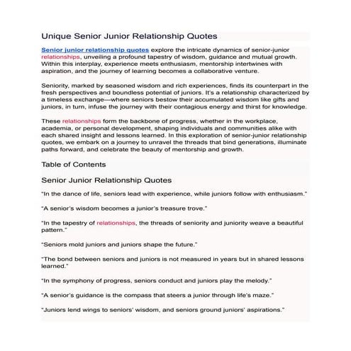 Senior Junior Relationship Quotes 100 Best Junior Senior Bond Quotes