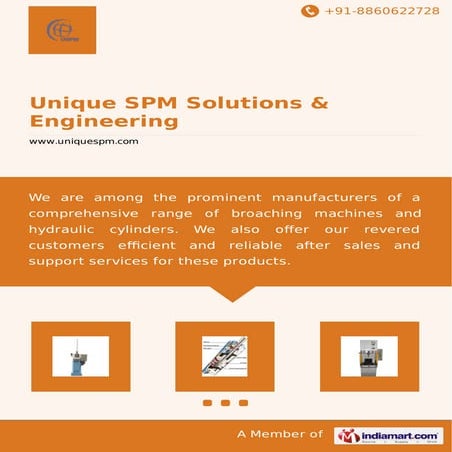 Unique SPM Solutions & Engineering, Ghaziabad , Broaching Machines | PDF