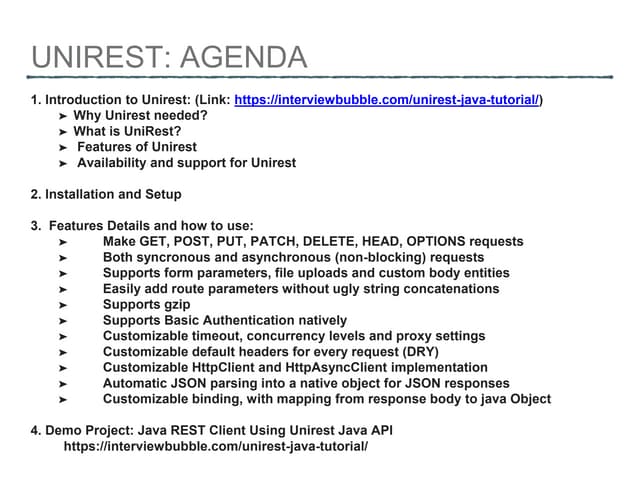 Unirest Java Tutorial | Java Http Client | PPTX | Web Development ... Unirest Java Tutorial | Java Http Client | PPTX | Web Development ...