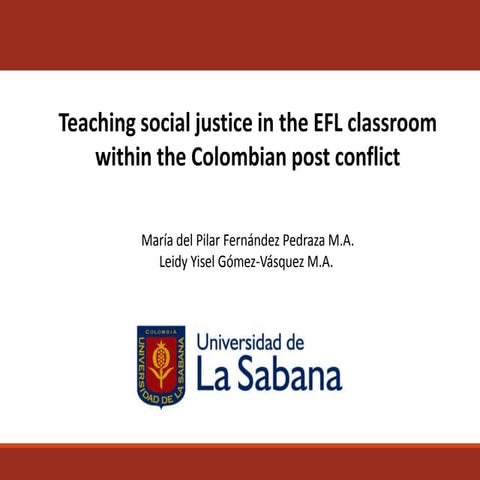 Teaching Social Justice in the EFL Classroom | PPT