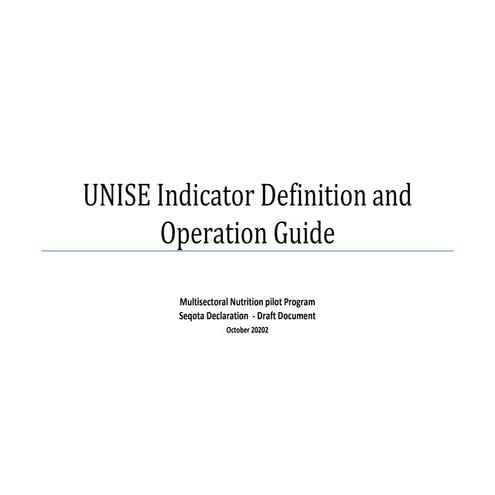 UNISE-Operation-Procedure-InDHIS2trainng | PDF