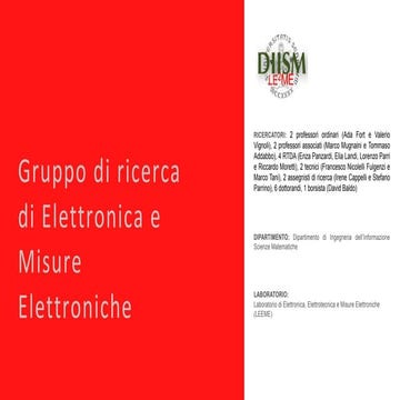 Laboratorio di Elettronica, Elettrotecnica e Misure Elettroniche (LEEME ...