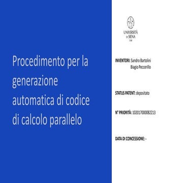 Procedimento Per La Generazione Automatica Di Codice Di Calcolo