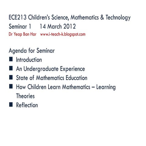 SIM University ECE213 Seminar 1 | PPT