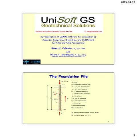 Unisoft software bengt h. fellenius, pierre goudrault | PDF