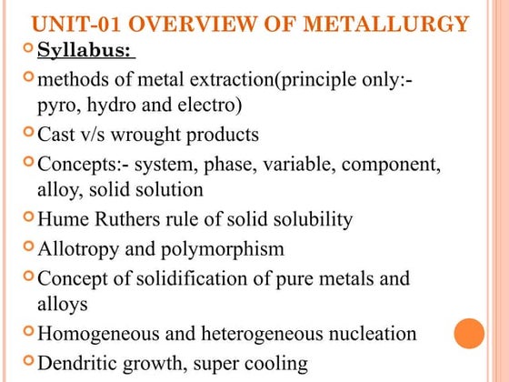 Principles of Metallurgy | PPT