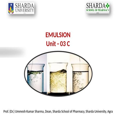 Biphasic liquids- Emulsions: Definition, classification, emulsifying ...