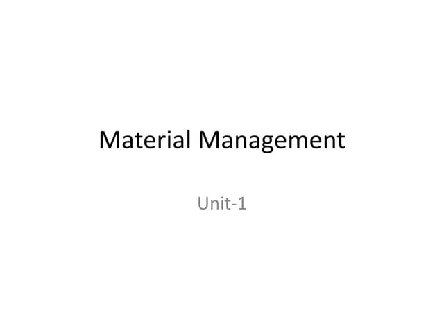 Material management | PDF