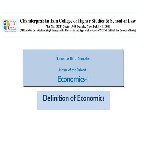Economics-I | PPT