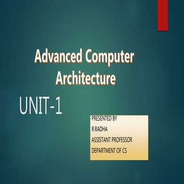 Advanced Computer Architecture Pptx Computing Technology And Computing