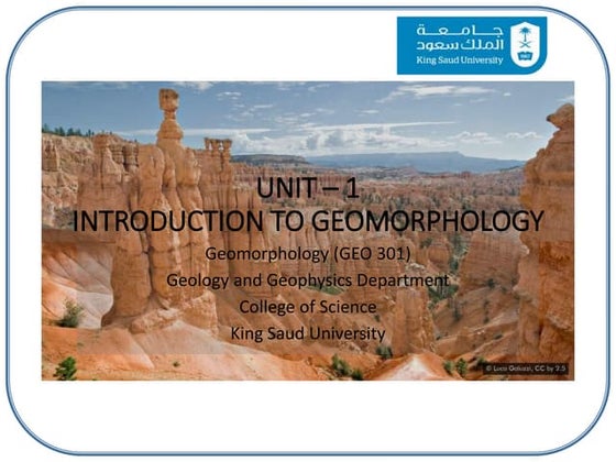 Fundamental concepts of geomorphology | PPTX | Geology | Science