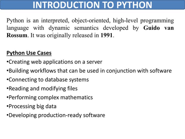 Introduction to Python Unit -1 Part .pdf Introduction to Python Unit -1 Part .pdf