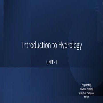 Introduction to Hydrology, Rainfall measurement | PPTX