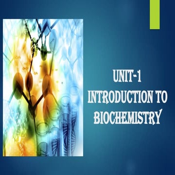Introduction to Biochemistry Biochemistry is a branch of science that ...
