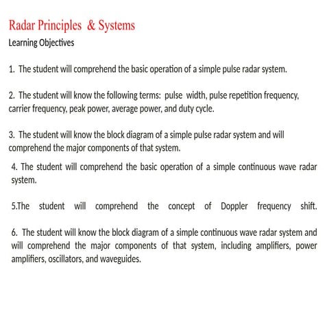 introduction to radar and signal transmission | PPT
