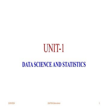 II IT-UNIT-1- Data Science and Statistics | PPTX