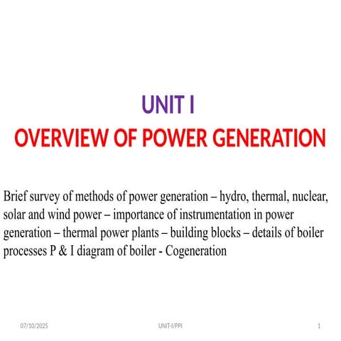 Power Generation,boiler,types of power plant,cogeneration | PPTX