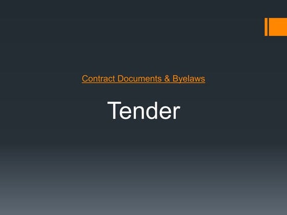 Types of Tender and their Process | PDF