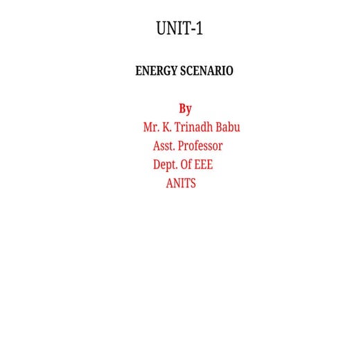 UNIT-1-ENERGY SCENARIO.pptx.PDFzzzzzzzzzzz | PDF
